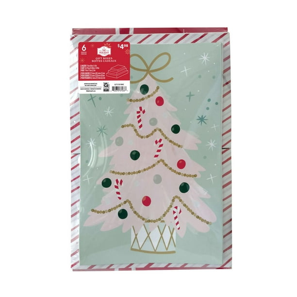 Holiday Time Christmas Printed Folding Paperboard Gift Boxes, 3 ...