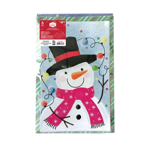 Holiday Time Christmas Printed Folding Paperboard Gift Boxes, 3 ...