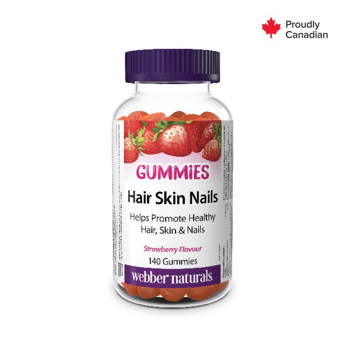 Webber Naturals Hair Skin Nails Gummies Strawberry - Walmart.ca
