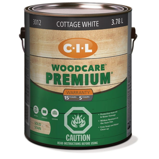 CIL Woodcare Exterior Wood Stain Solid Cottage White - Walmart.ca