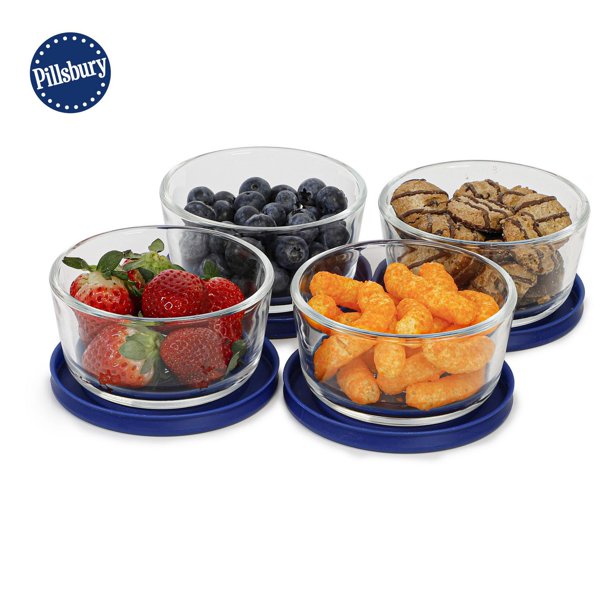 8pc Rd Glass Food Storage 4 x 236ml, 8pc GLASS 4 X2 36ML RND - Walmart.ca