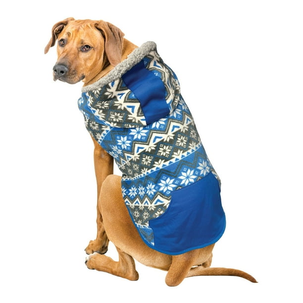 Vibrant Life Dog Clothes: Blue Snowflake Fleece Hoodie, XS-XL - Walmart.ca