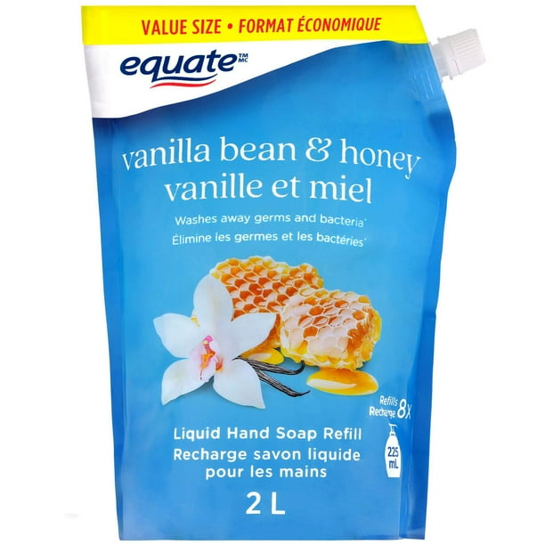 Equate Vanilla Bean and Honey Fields Liquid Hand Soap Refill, 2 L ...