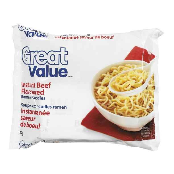 Great Value Beef Ramen Noodle, 85 grams - Walmart.ca