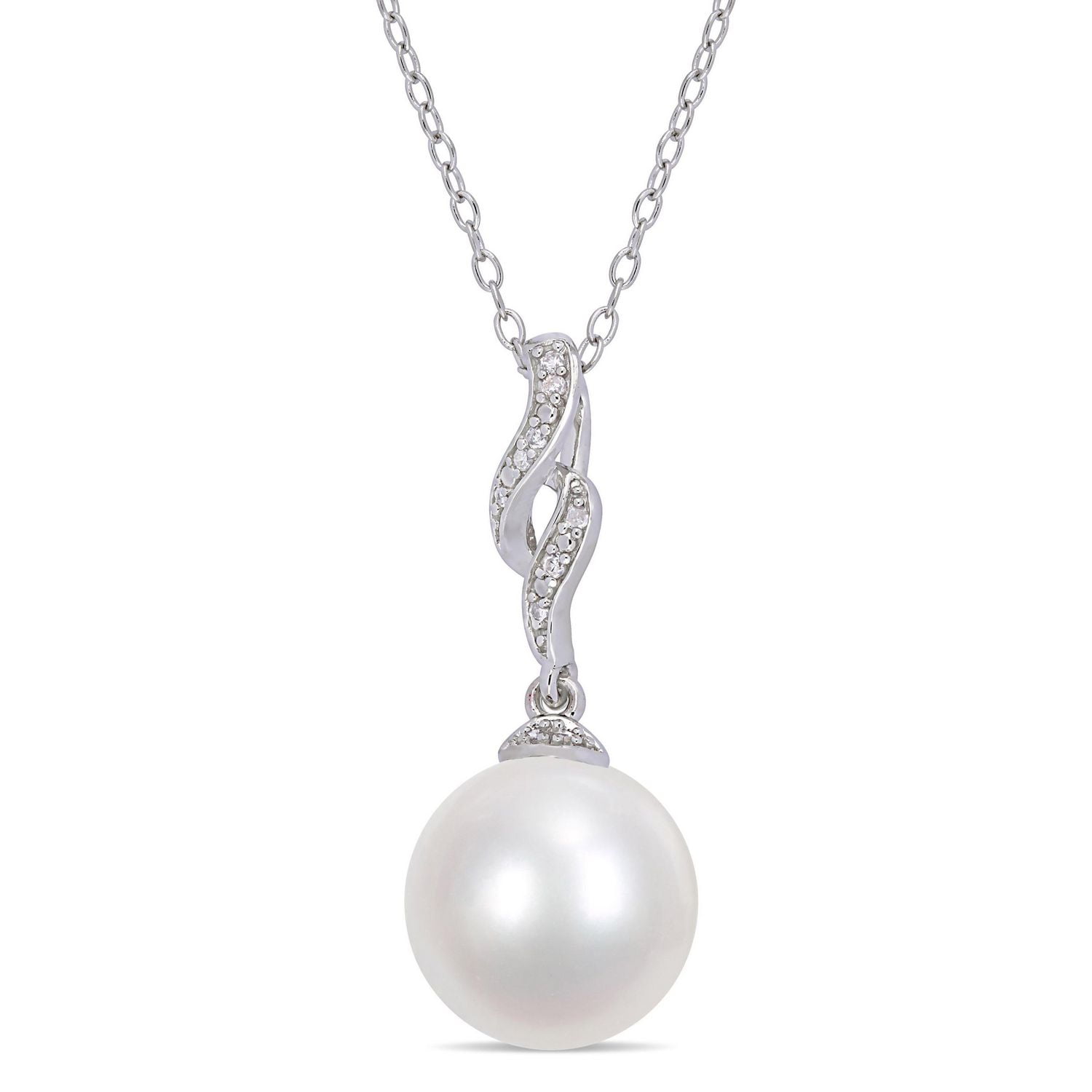 Click here for Miabella Cultured Freshwater Pearl And Diamond-Acc... prices