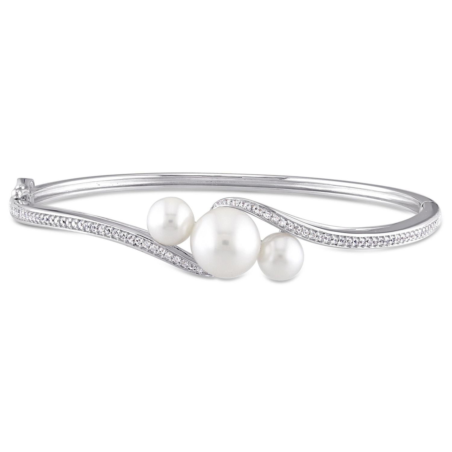 Click here for Miabella Cultured Freshwater Pearl And Created Whi... prices