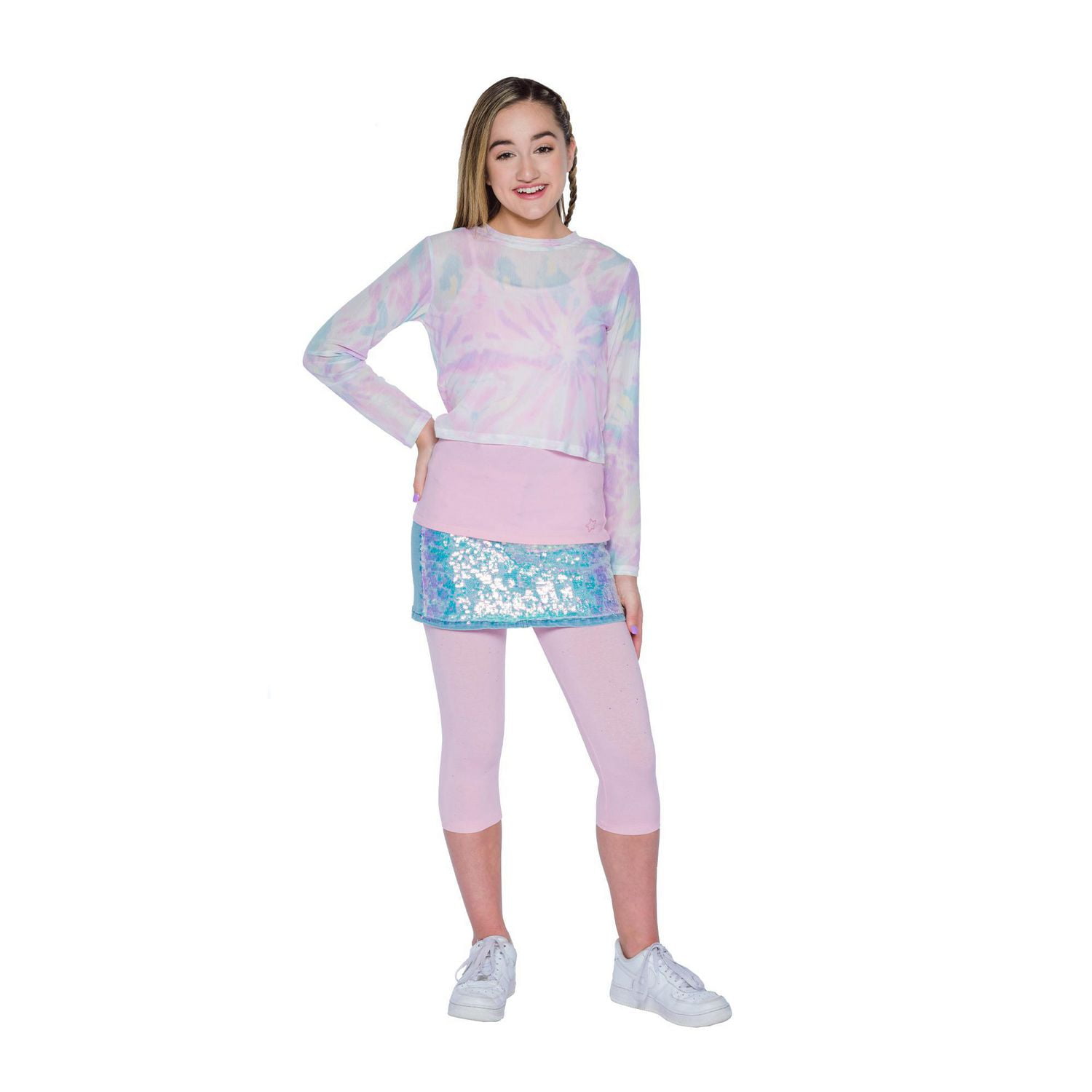 Girls Mini Pop Kids Long Sleeve Mesh Two Piece Top | Walmart Canada