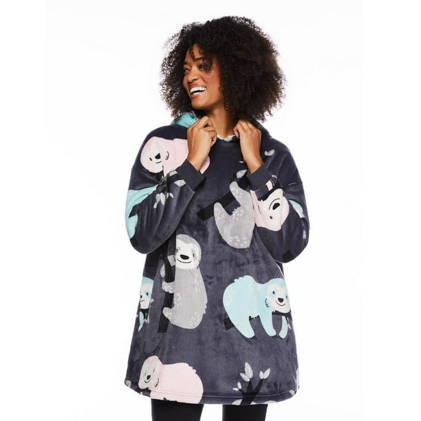 No Boundaries Women's Long Sleeve Plush Snuggie - Walmart.ca