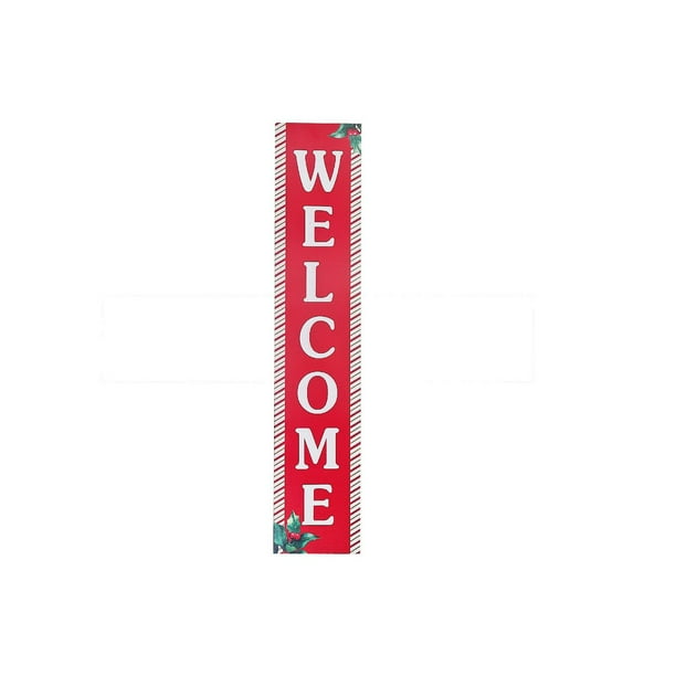 Christmas Mdf Vertical Candy Striped Sign Welcome - Walmart.ca