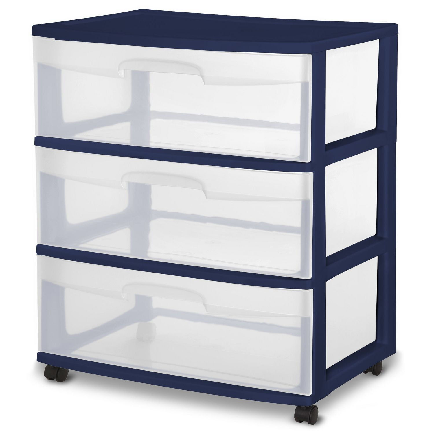 Sterilite Wide Dark Blue 3 Drawer Cart | Walmart Canada