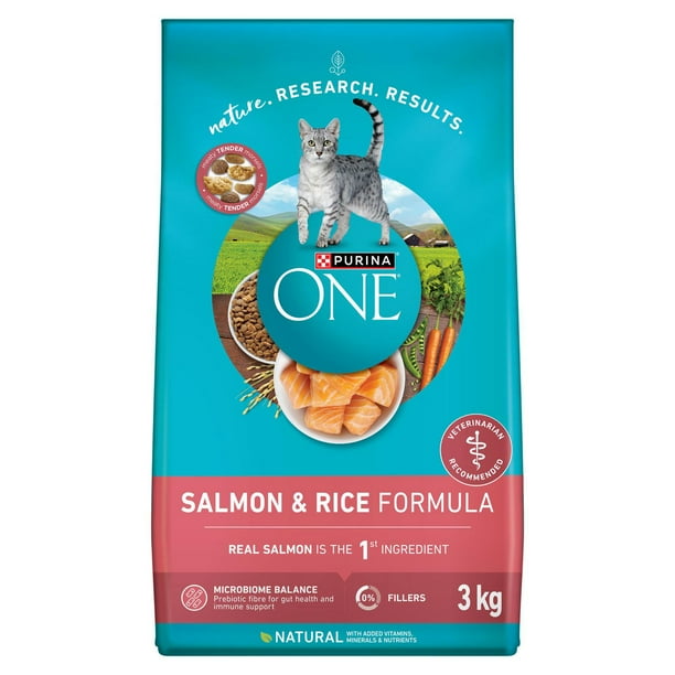 Purina ONE Saumon et Riz, Nourriture Sèche pour Chats 1,59-7,2 kg ...