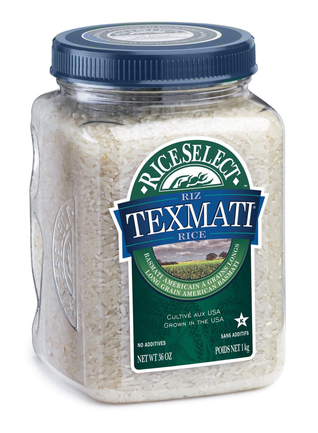 RiceSelect Texmati Long Grain American Basmati White Rice Jar 1 kg ...