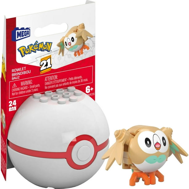 MEGA Pokémon Rowlet Building Toy Kit, Poseable Action Figure (24 Pieces ...