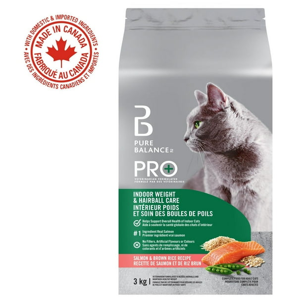 Pure Balance Pro+ Indoor Weight & Hairball Care with Salmon & Brown ...