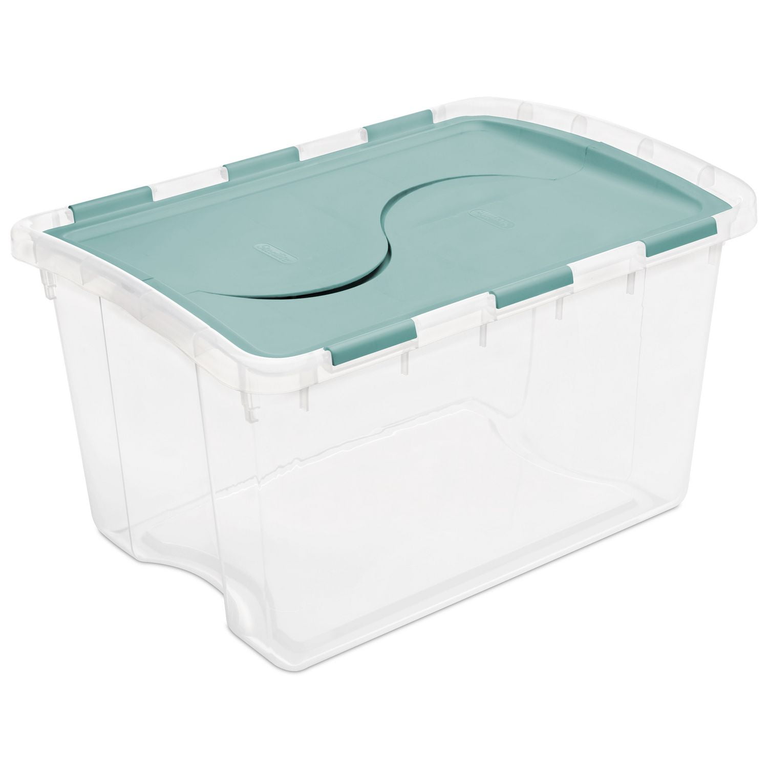 Sterilite 45 Liter Hinged Lid Aqua Storage Box | Walmart Canada