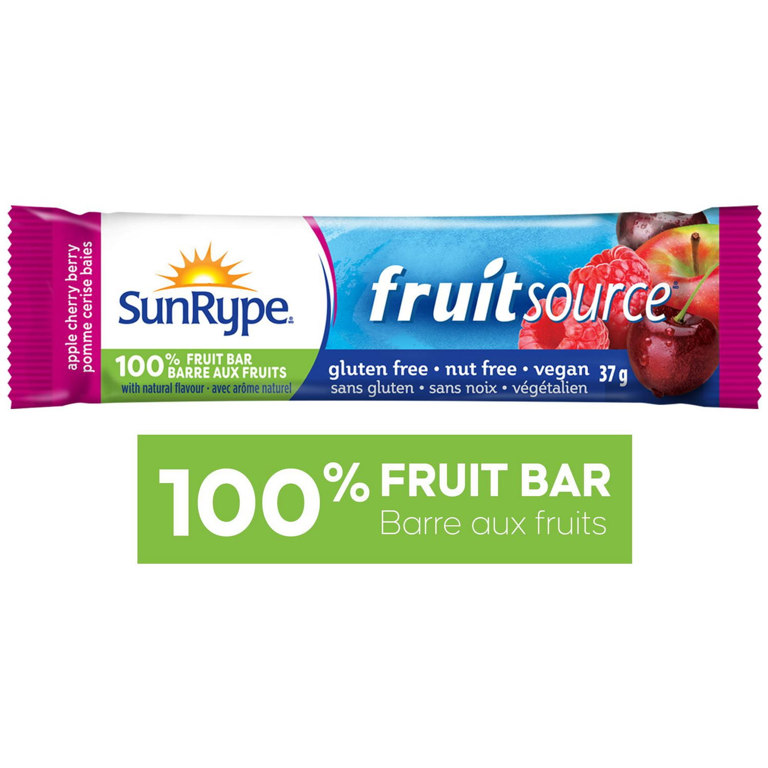 SunRype FruitSource Cherry Berry 100% Fruit Bar Snack | Walmart Canada