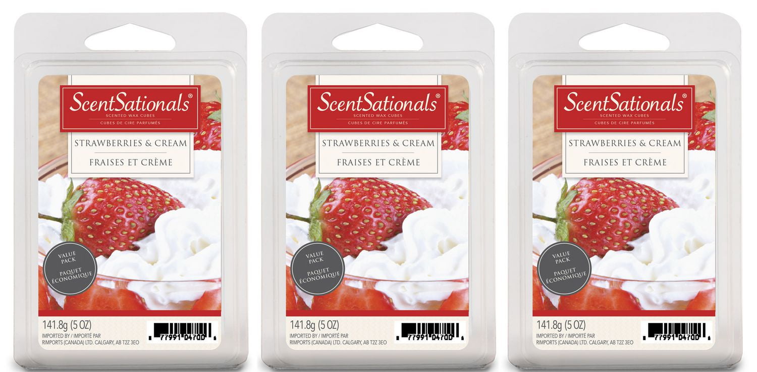ScentSationals Strawberry & Cream Scented Wax Cubes Value Pack ...