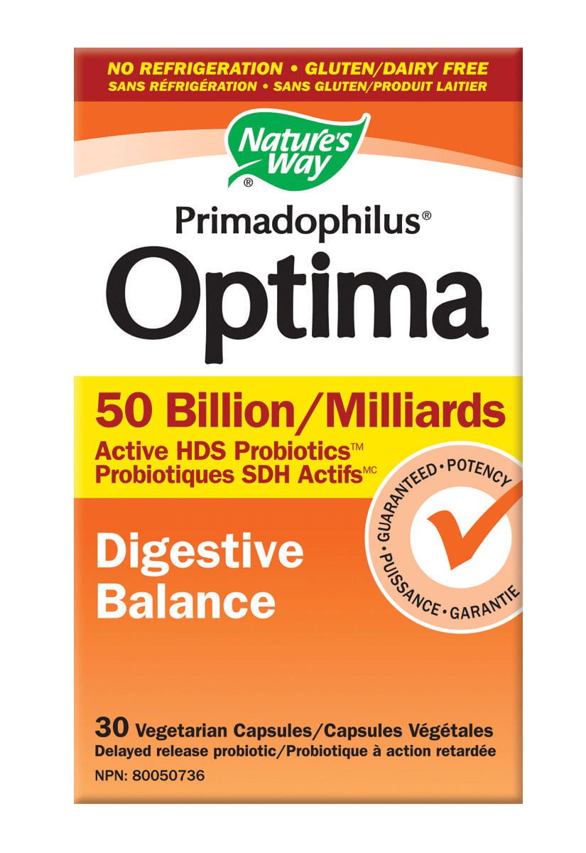Nature's Way Primadophilus Optima Probiotic 50 Billion Digestive ...