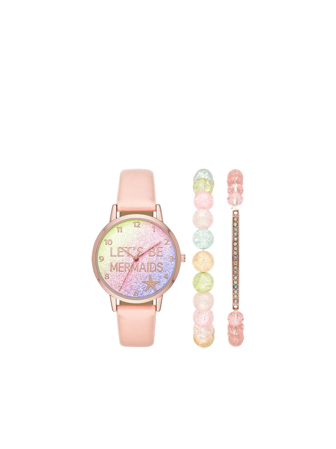 Ladies' Trend Rose Gold Tone Watch and Bracelet Set | Walmart Canada