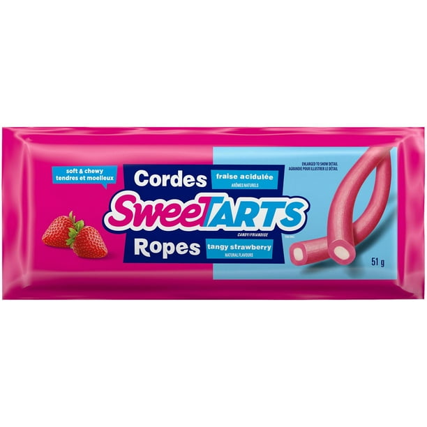 Sweetarts Ropes Tangy Strawberry soft & chewy candy, Net weight: 51g ...