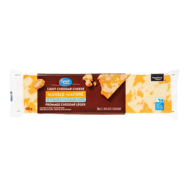 Great Value Light Marble Cheddar Cheese, 400 g - Walmart.ca