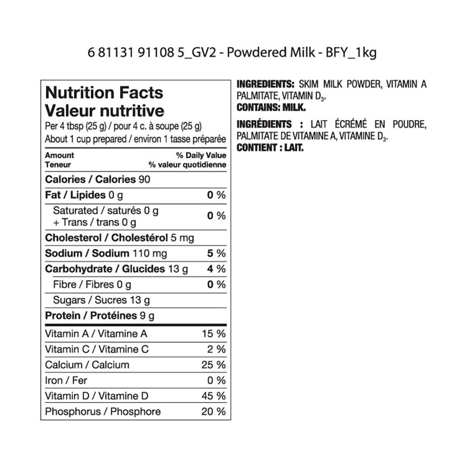 Skim Milk Nutrition Facts Skim Milk Nutrition Facts
