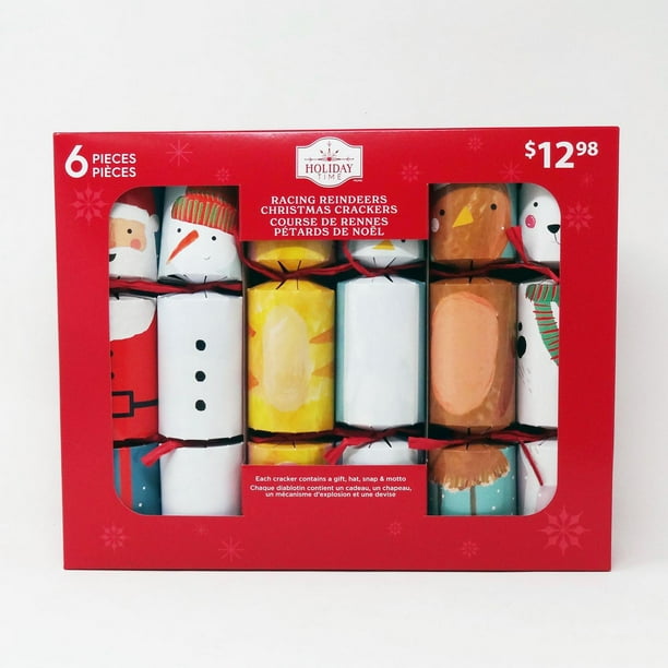 HOLIDAY TIME 6PK X 9.5" FUN RACING CRACKERS, CHRISTMAS CHARACTERS ...