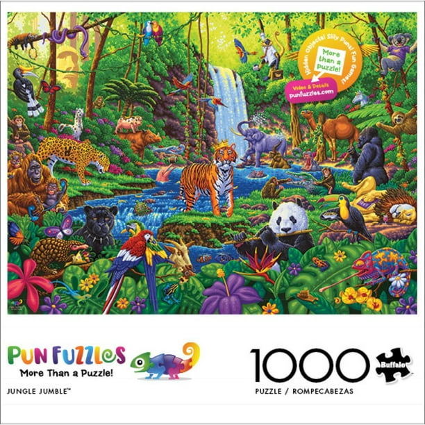 Buffalo Games - Pun Fuzzles - Jungle Jumble - 1000 Piece Jigsaw Puzzle ...