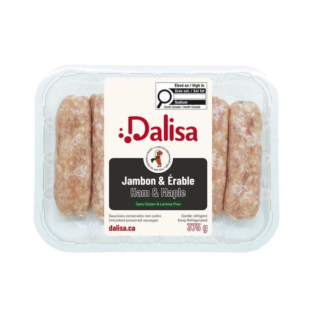 Dalisa Ham & Maple Pork Sausages 375g, 6 Sausages, Dalisa Ham & Maple ...