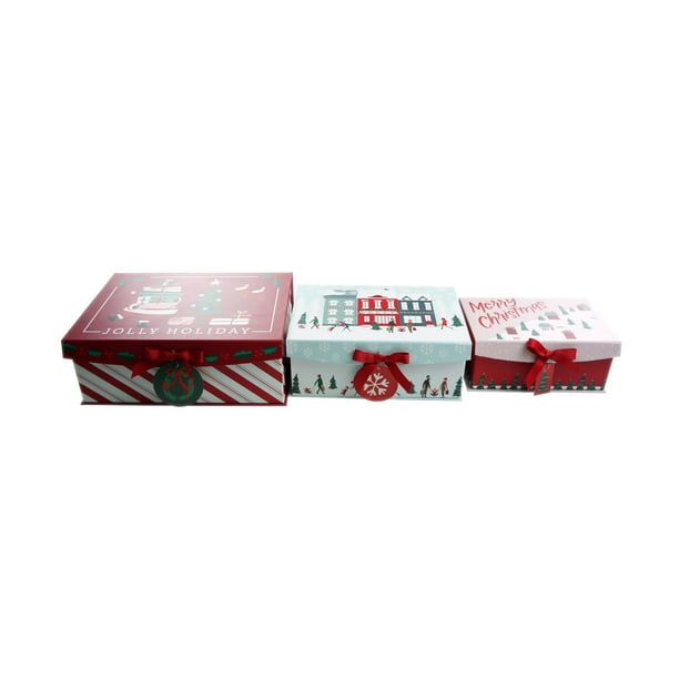 Holiday Time 3 pieces Décor Box set, Holy LG 9.5 x 13 x 4.75 inch ...