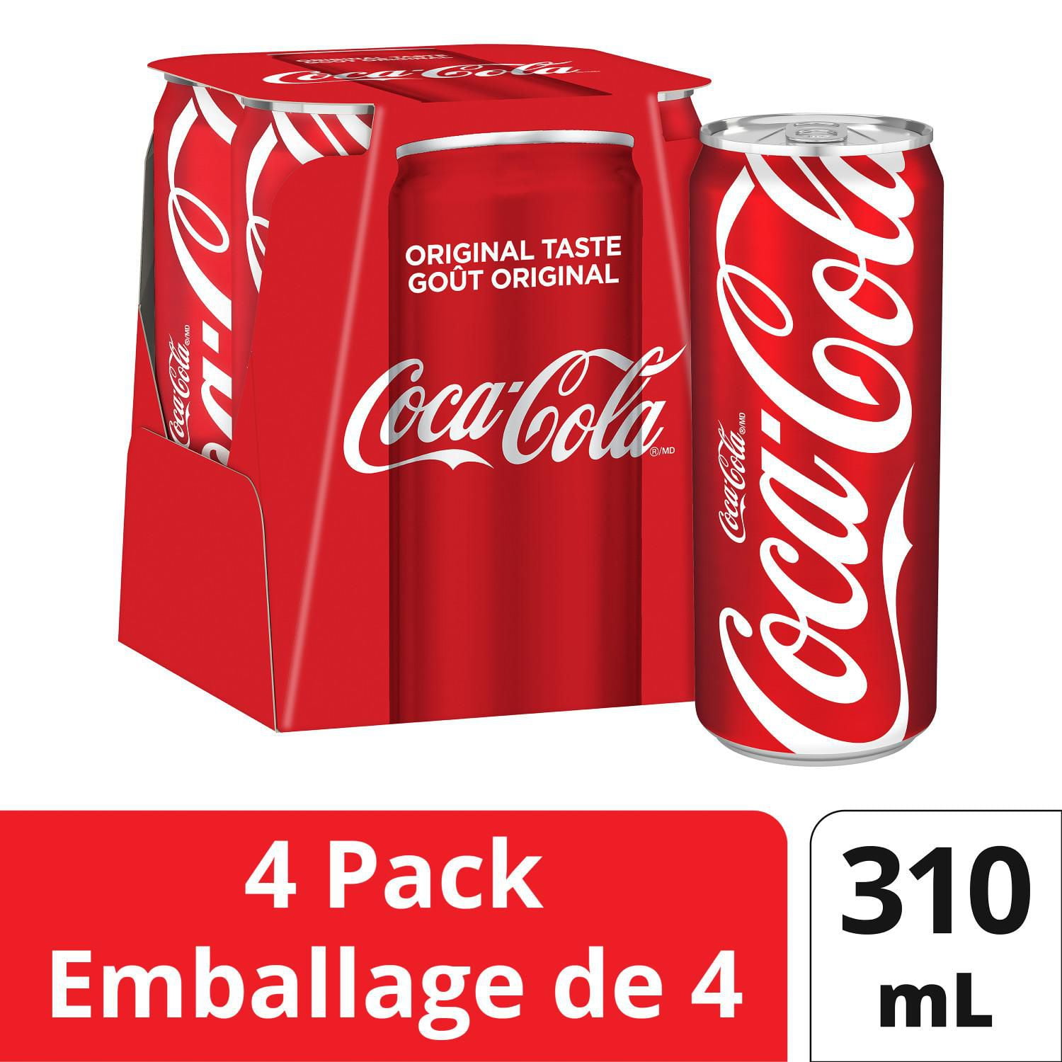 Coca-Cola 310mL Cans, 4 Pack | Walmart Canada