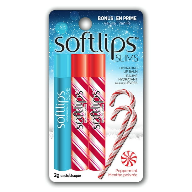 Softlips SLIMS Holiday Peppermint with Bonus French Vanilla Three-Pack ...