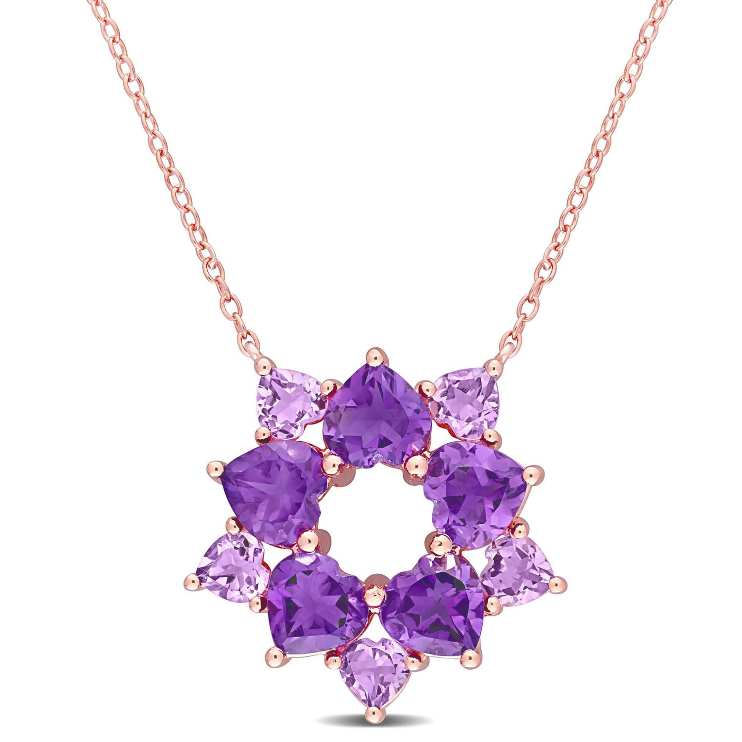 Click here for Miabella 4-3/4 Carat T. G.W Amethyst Rose-Plated S... prices