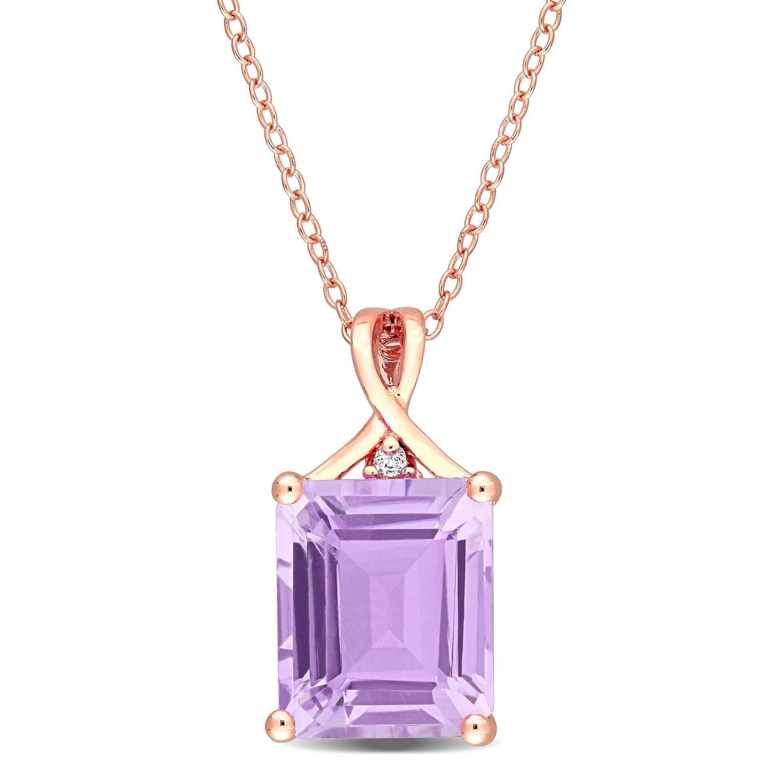 Click here for Miabella 5-7/8 Carat T. G.W. Pink Amethyst And Whi... prices