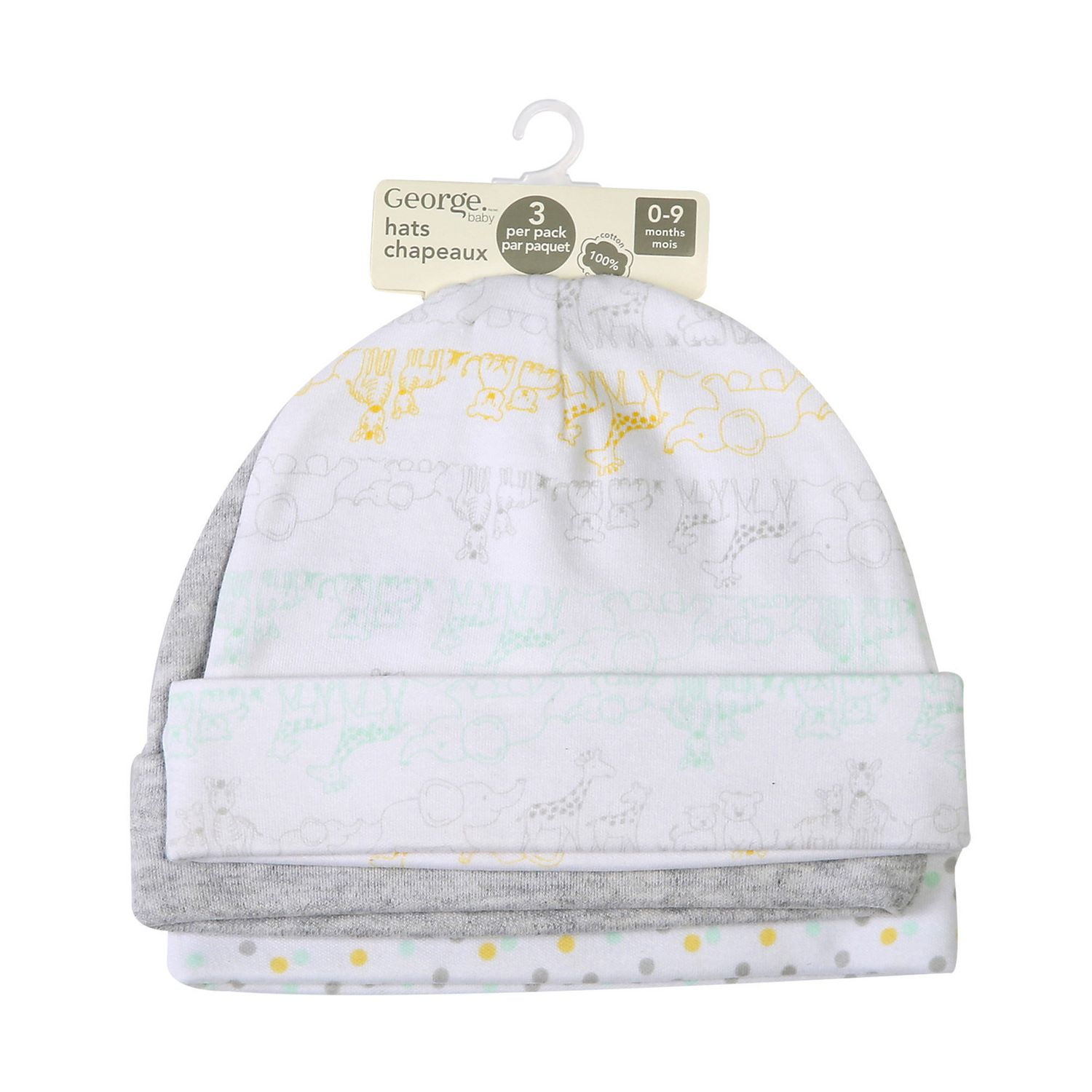 George baby Unisex Cotton Cap, 3-Pack | Walmart Canada