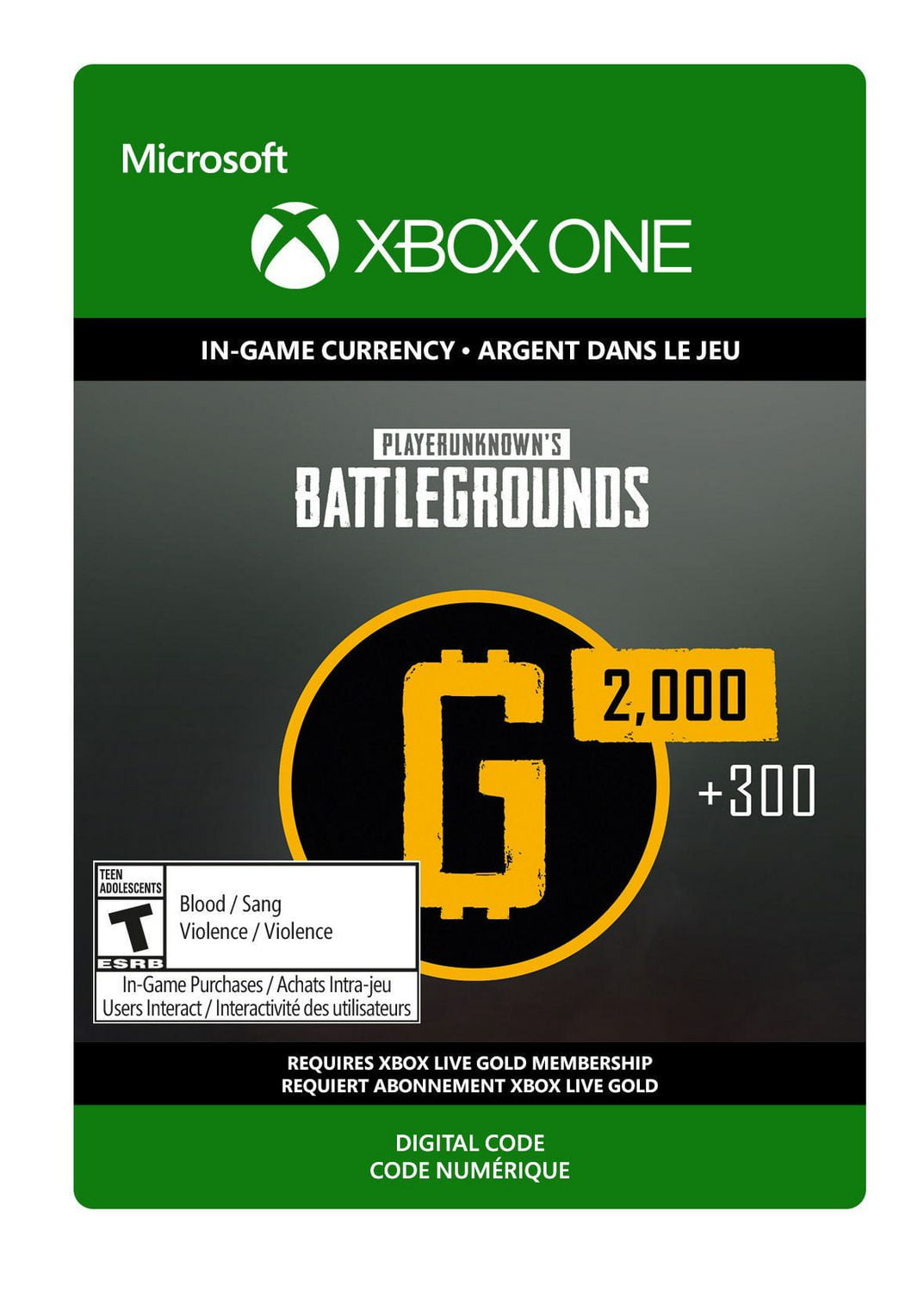 Xbox One PLAYERUNKNOWN'S BATTLEGROUNDS 2,300 G-Coin [Download ...
