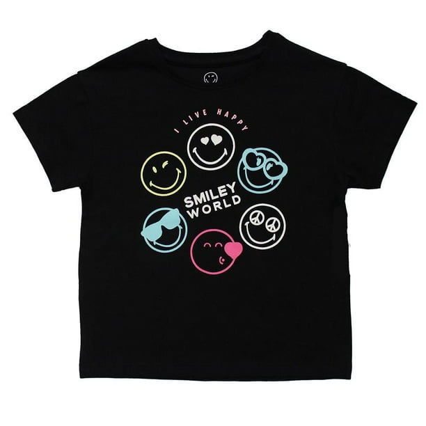Girls Smiley World® boxy t shirt. - Walmart.ca