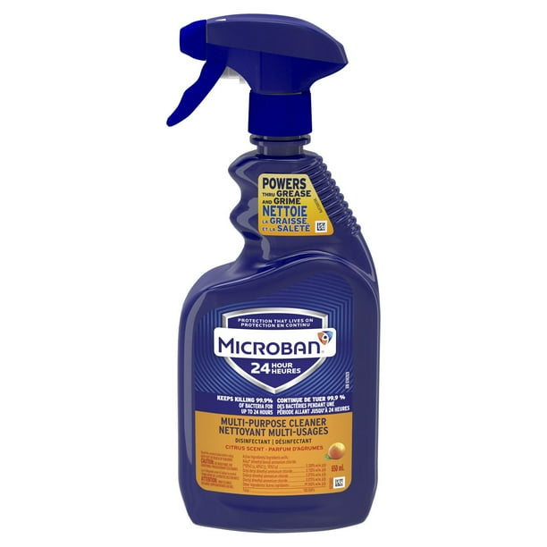 Microban 24 Hour Multi-Purpose Cleaner and Disinfectant Spray, Citrus ...