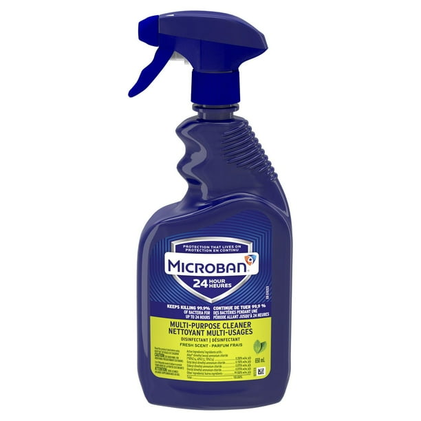 Microban 24 Hour Multi-Purpose Cleaner and Disinfectant Spray, Fresh ...
