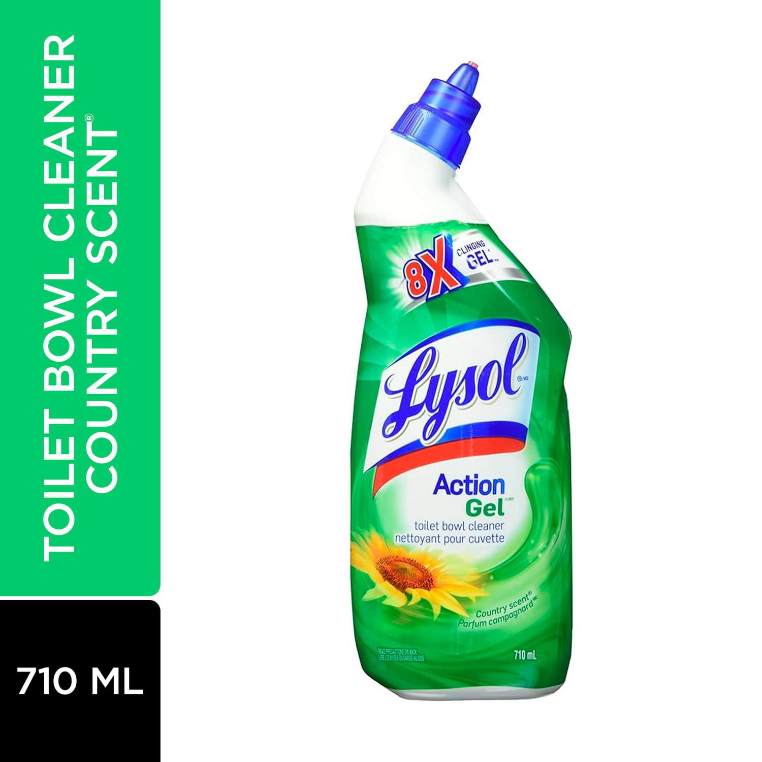 Lysol Toilet Bowl Cleaner, Action Gel, Country, 710ml, 8x Clinging Gel ...