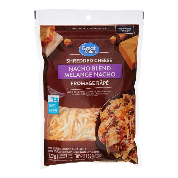 Great Value Nacho Blend Shredded Cheese, 320 g - Walmart.ca