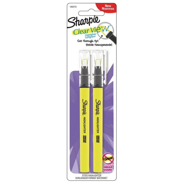 Sharpie Clear View Stick Highlighter, Yellow, 2/Pack - Walmart.ca