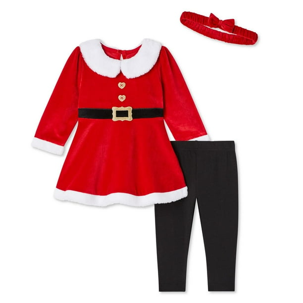 George Baby Girls' Holiday Dress 3-Piece Set - Walmart.ca