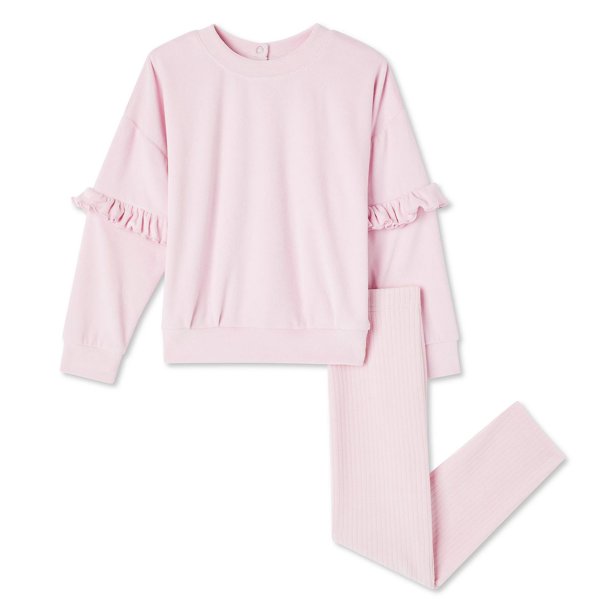 George Toddler Girls' Ruffle Velour 2-Piece Set - Walmart.ca