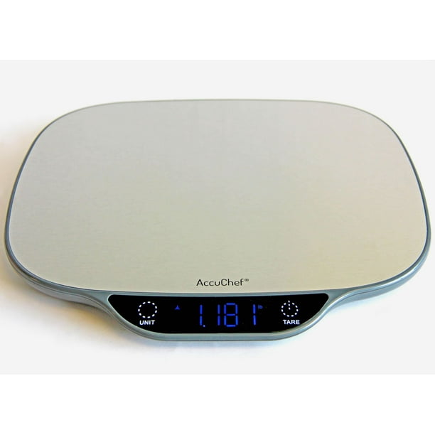 AccuChef Digital Kitchen Scale with Wide Stainless Steel Platform,11lbs ...