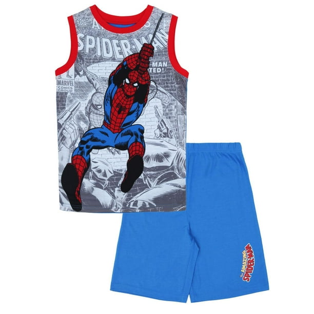 Spider-Man 2-Piece Tank Sleeve Sleep Set with Shorts - Walmart.ca