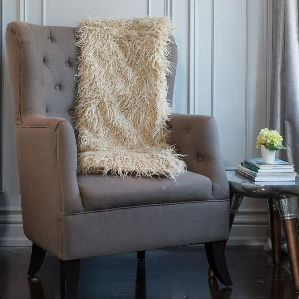 Mongolian Beige Faux Fur Throw - Walmart.ca