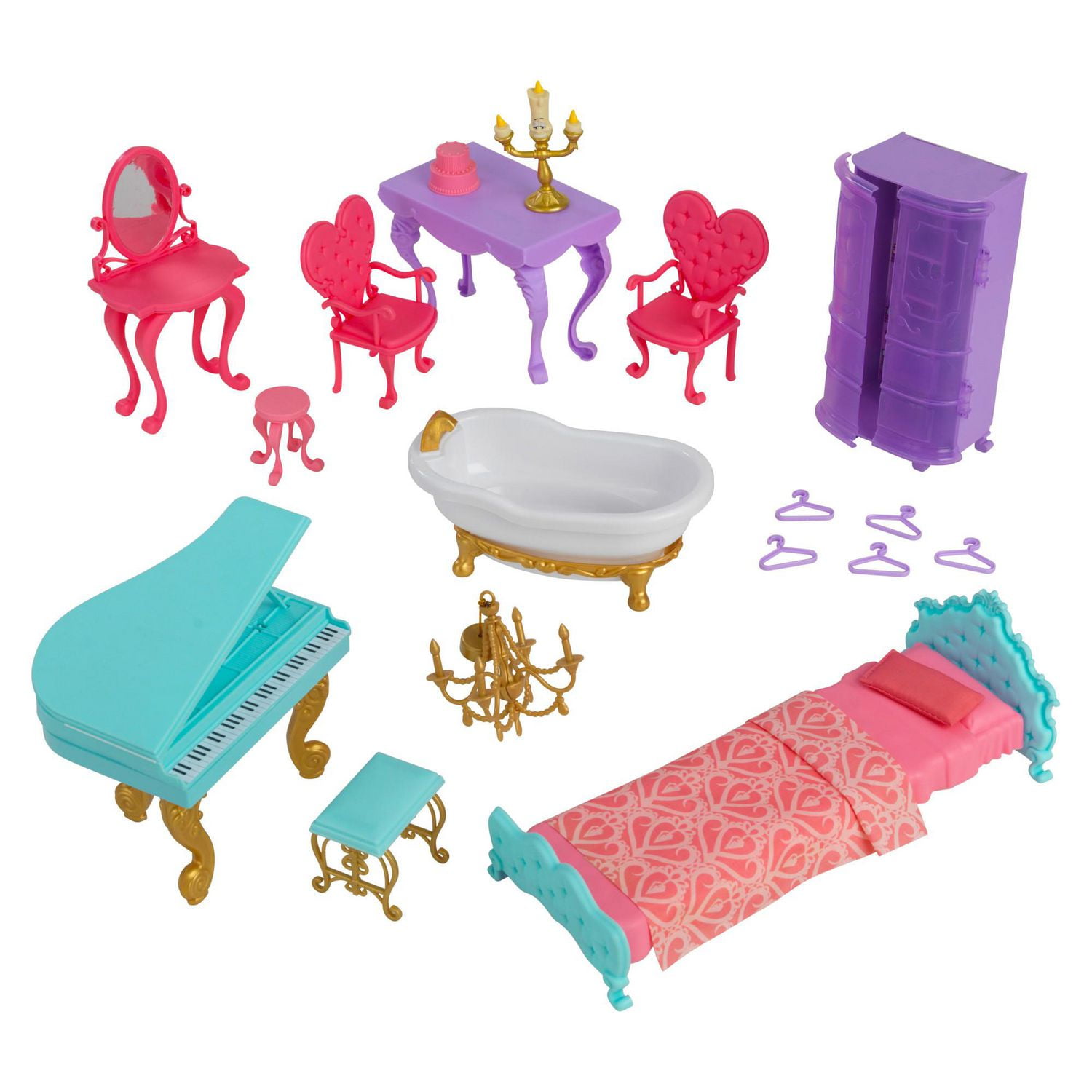 KidKraft Disney Princess Dance Dream Wooden Dollhouse with Music and 20 Play Pieces Walmart