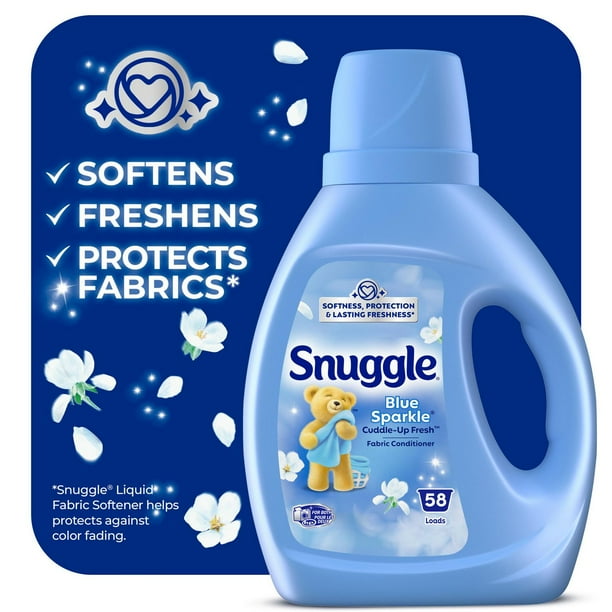 Snuggle Blue Sparkle Cuddle-Up Fresh Liquid Fabric Conditioner, 58 ...