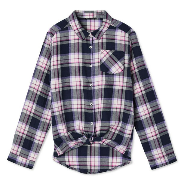 George Girls' Woven Flannel Shirt - Walmart.ca